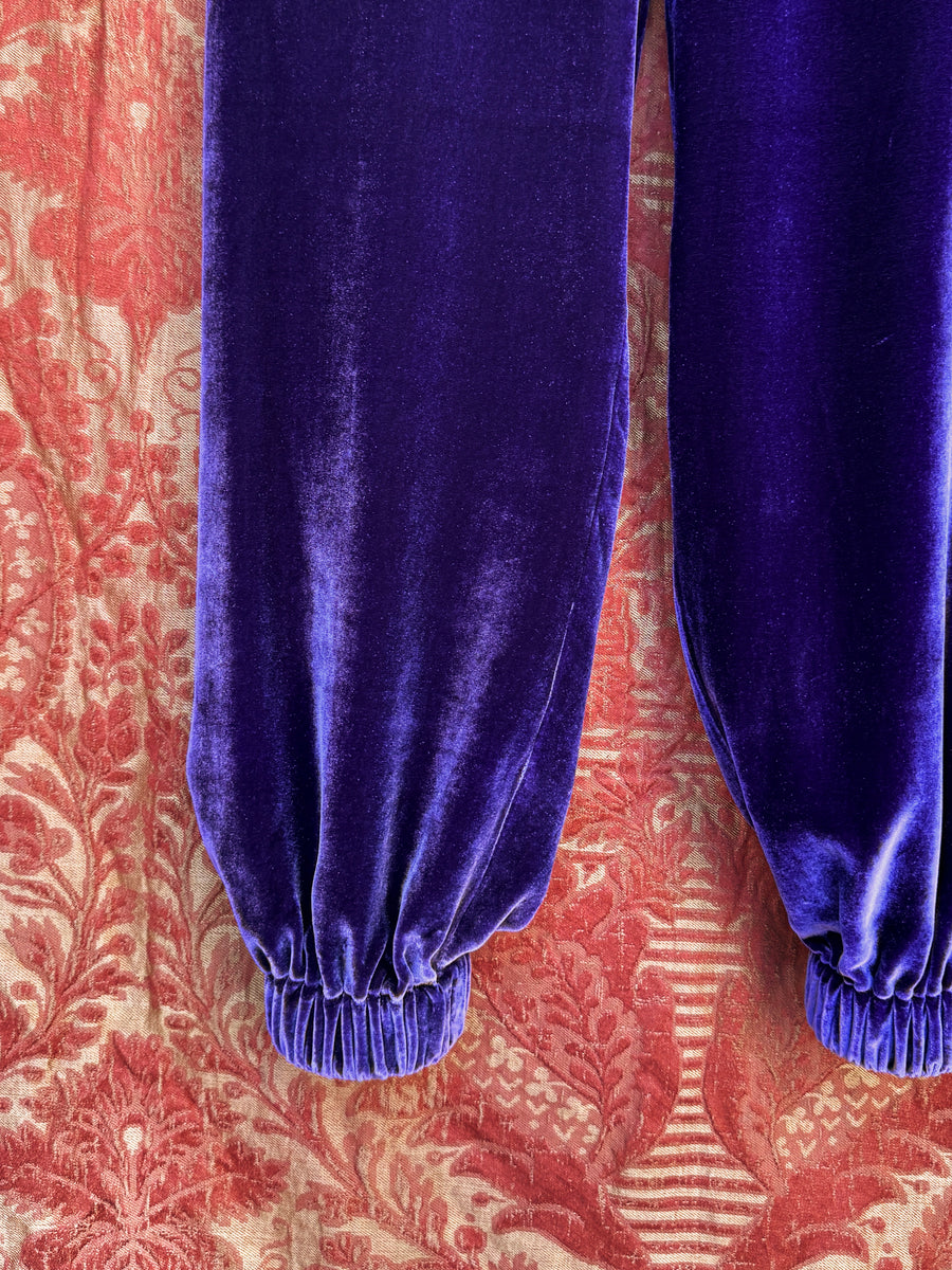 Aladdin Pants, blueberry French silk velvet – La Bagatelle